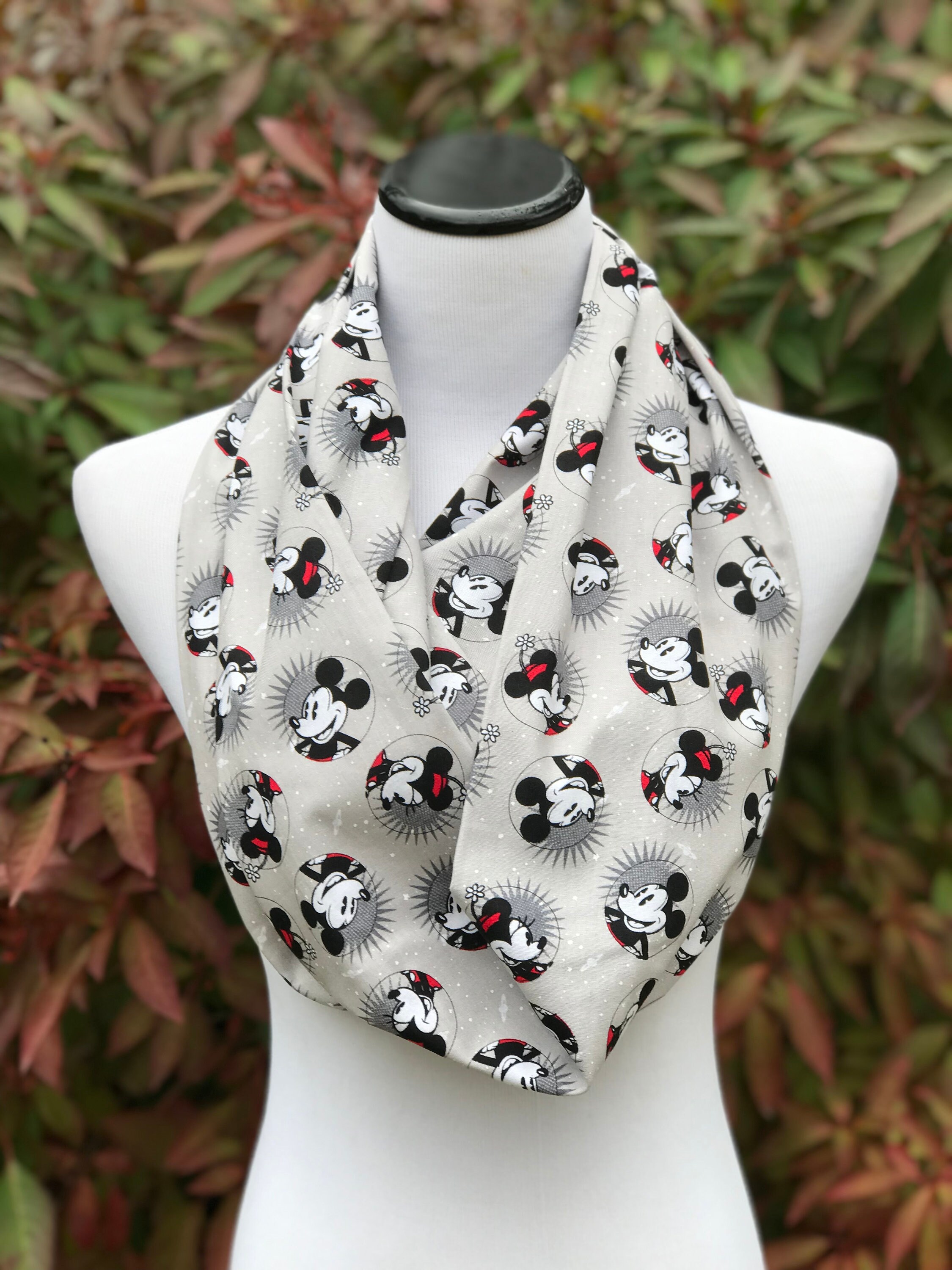 Mickey Scarf Mouse Scarf Cotton Infinity Scarf for Mickey Lovers Scarf ...