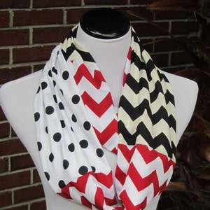 Atlanta Falcons Infinity Scarf Football Chevron and Polka Dot Scarf Red ...