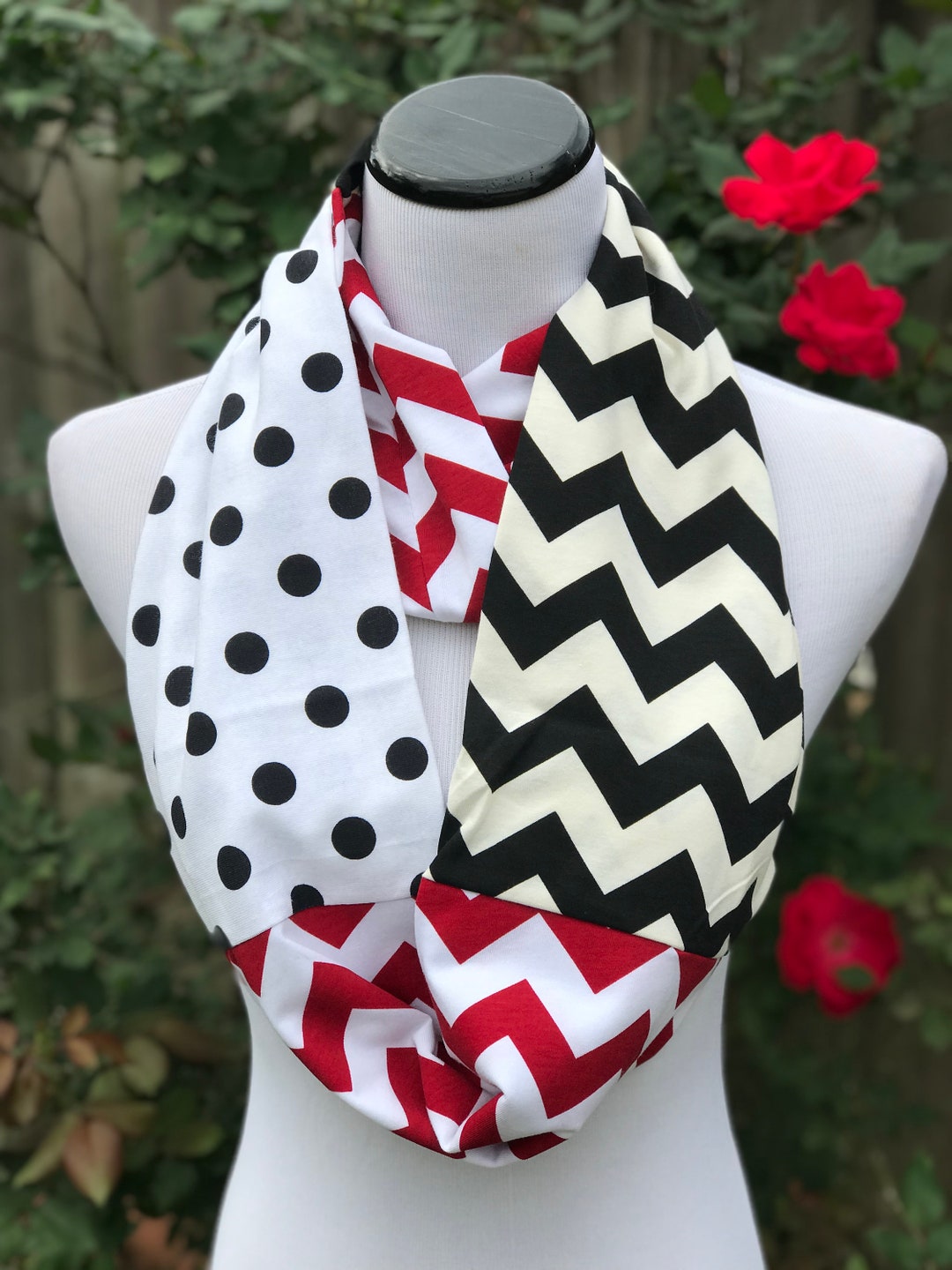 Atlanta Falcons Infinity Scarf Football Chevron and Polka Dot Scarf Red ...