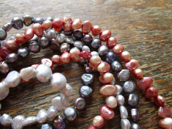 Vintage Multi Strand Freshwater Pearl Necklace Sterli… Gem