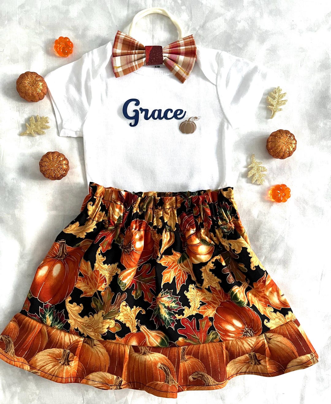 Girl's Thanksgiving Outfit, Baby Girl Thanksgiving Outfit, Blue ...
