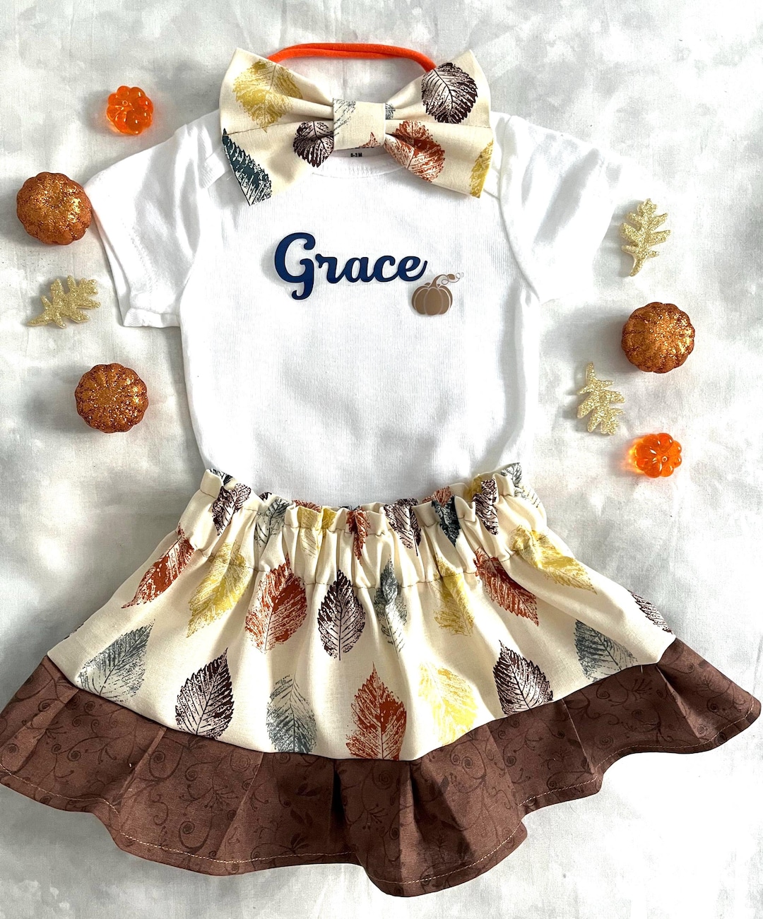 Girl's Thanksgiving Outfit, Baby Girl Thanksgiving Outfit, Blue ...