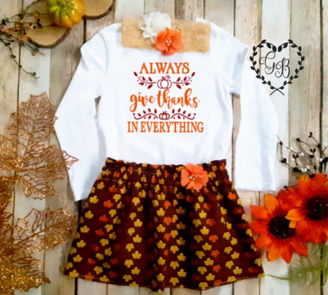 Girl's Thanksgiving Outfit, Personalized Thanksgiving Outfit, Thankful ...