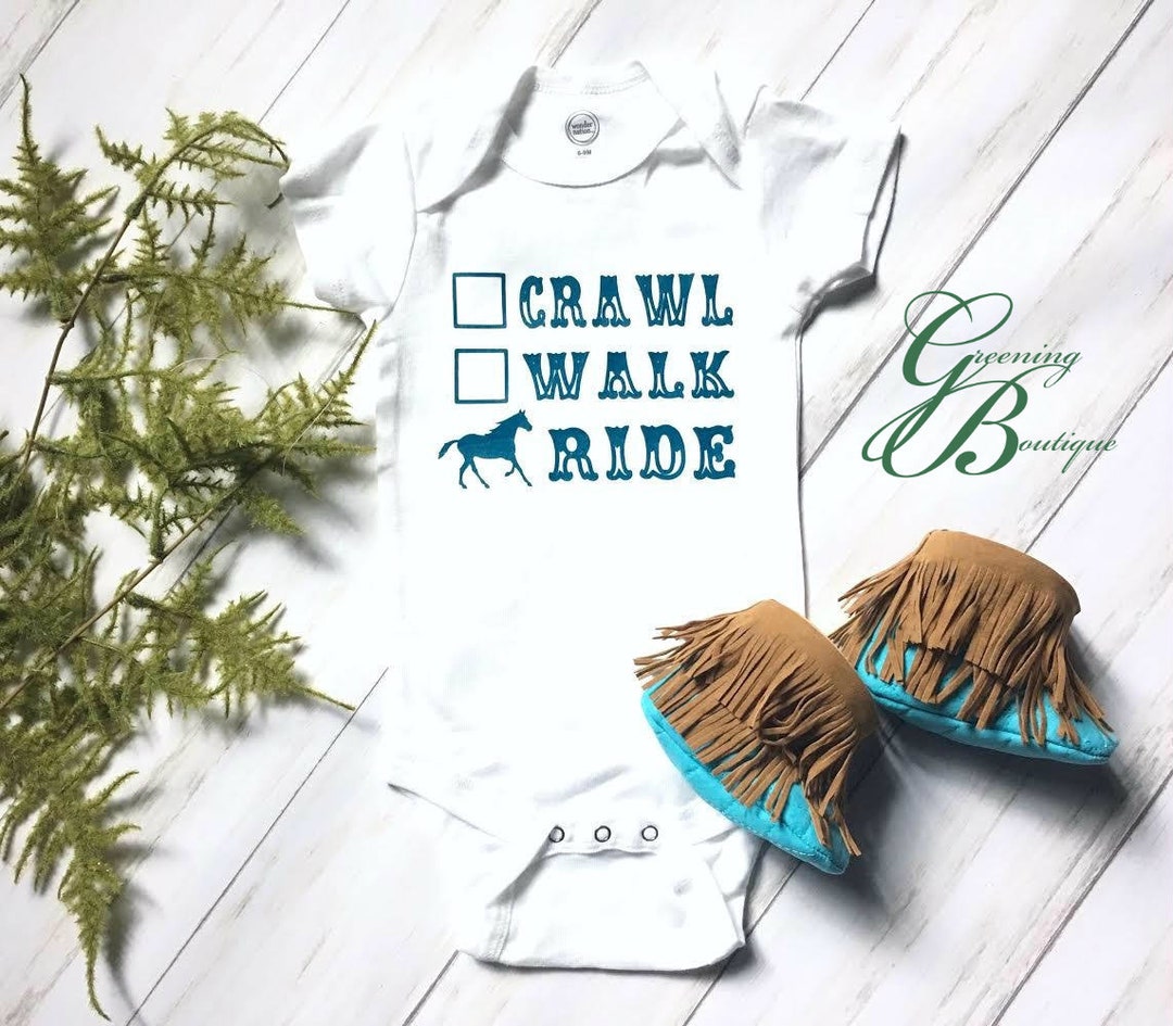 Cowboy or Cowgirl Baby Outfit, Crawl Walk Ride, Baby Moccasin Boots ...
