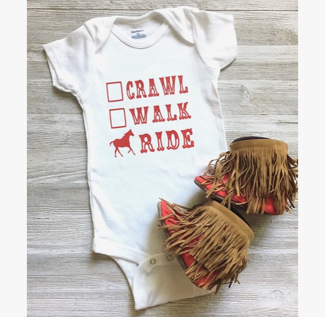 Cowboy or Cowgirl Baby Outfit Crawl Walk Ride Baby Moccasin | Etsy