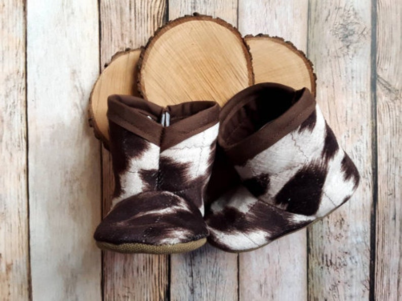 Cow Print Fringe Baby Boots, Cowgirl Booties, Baby Moccasin Boots, Baby ...