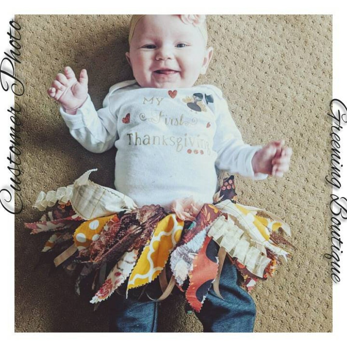 Girl's Thanksgiving Outfit, Turkey Outfit, Fabric Tutu, Sparkly Turkey ...