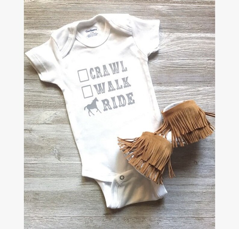 Cowboy or Cowgirl Baby Outfit Crawl Walk Ride Baby Moccasin | Etsy