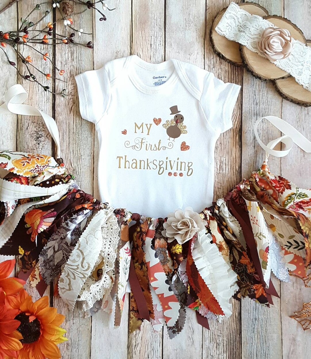 Girl's Thanksgiving Outfit, Turkey Outfit, Fabric Tutu, Sparkly Turkey ...