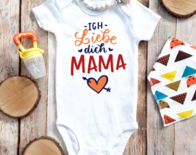 Ich Liebe Dich Mama, German, I Love You Mama, New Mom Gift, Baby Shower ...