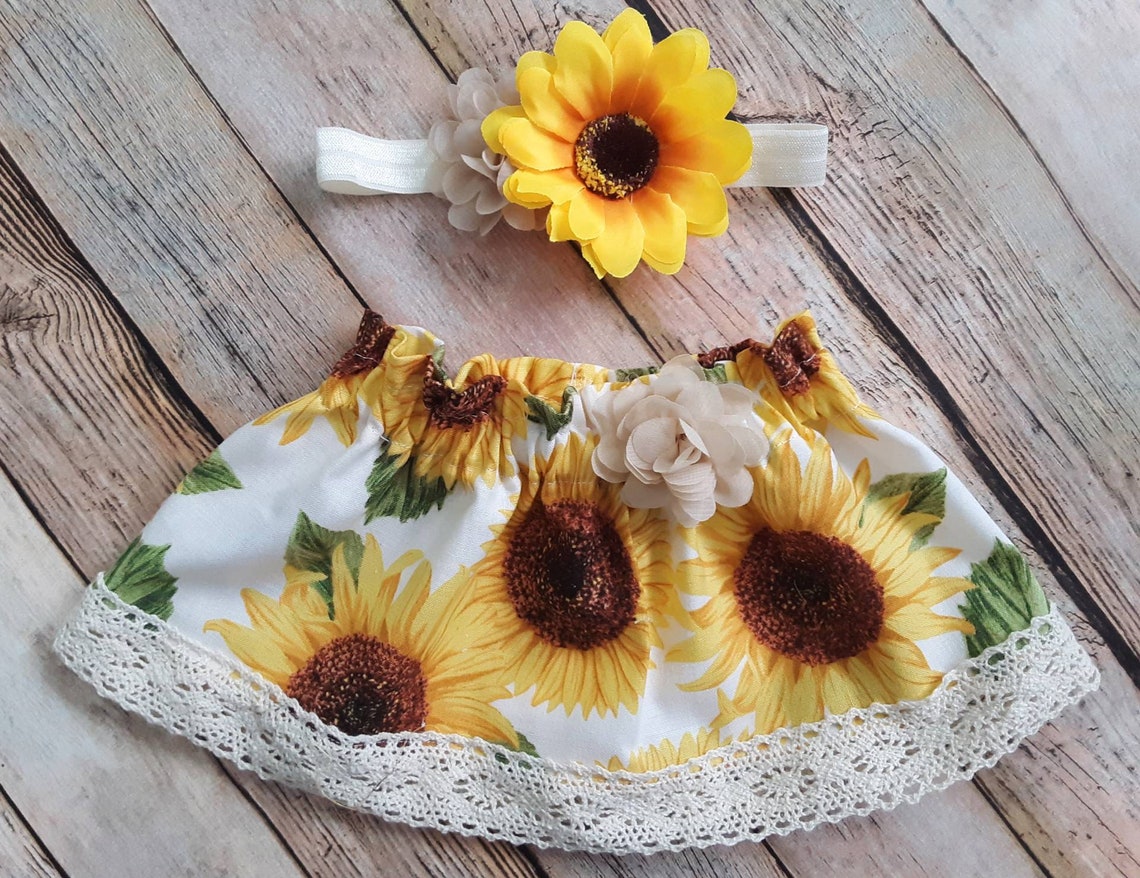 Sunflower Outfit Baby Girl Sunflower Outfit Personalized - Etsy