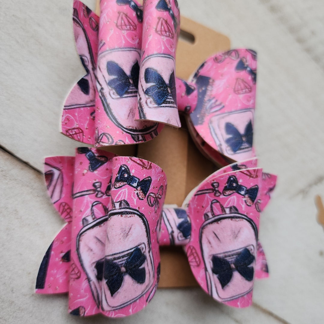Pink Backpack Pigtail Bows - Etsy