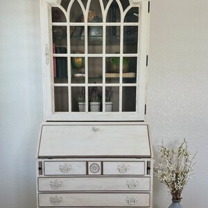 Secretary Desk/secretary China Cabinet/painted Secretary Desk/farmhouse ...