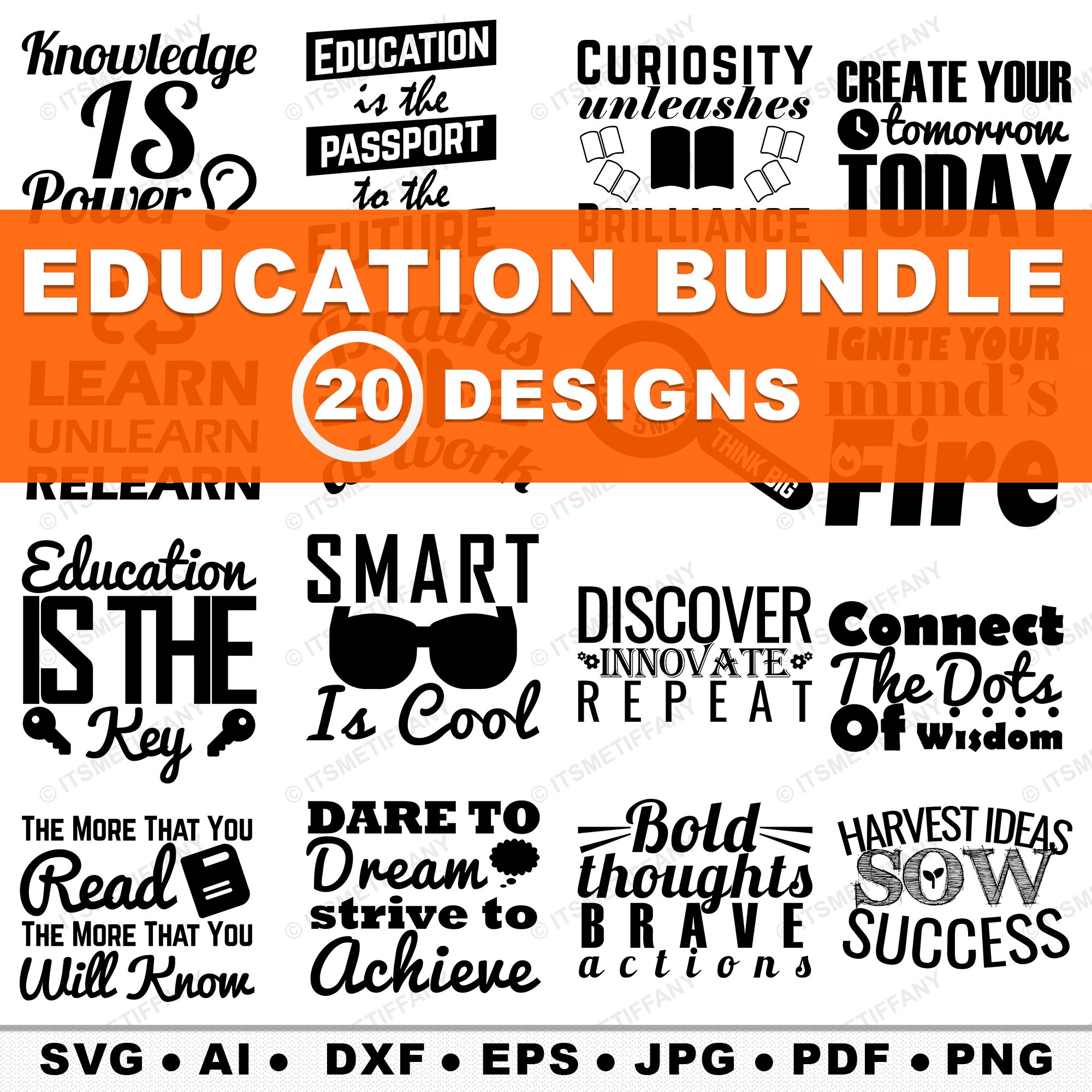Educational SVG Bundle Inspiring Quotes Learning Life - Etsy