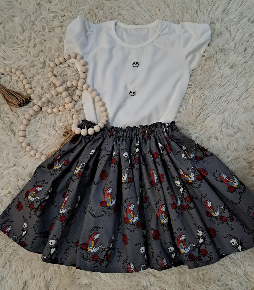 Jack and Sally Girl Outfit, Skirt and Top for Toddlers, Girls, This ...