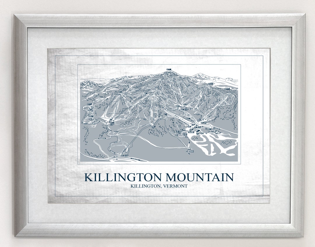 Killington Mountain Hand Drawn Trail Map - Etsy