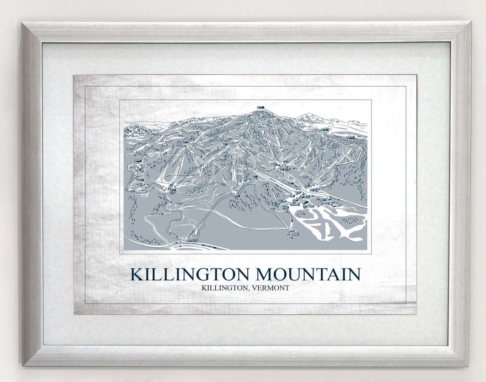 Killington Mountain Hand Drawn Trail Map - Etsy