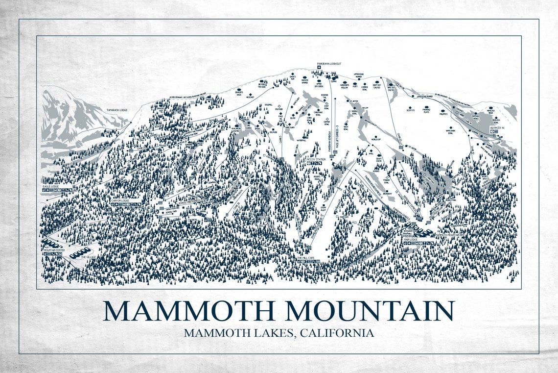 Mammoth Mountain Hand Drawn Trail Map - Etsy