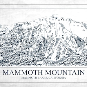 Mammoth Mountain Hand Drawn Trail Map - Etsy