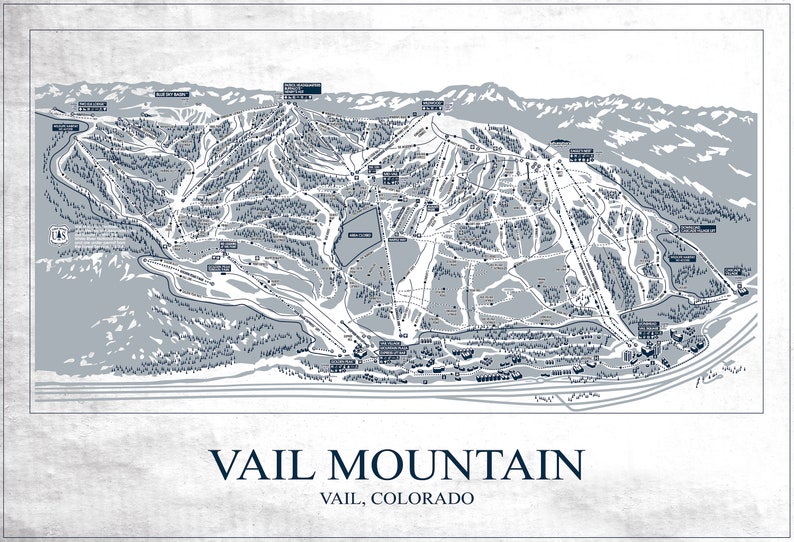 Vail Mountain Hand Drawn Trail Map - Etsy