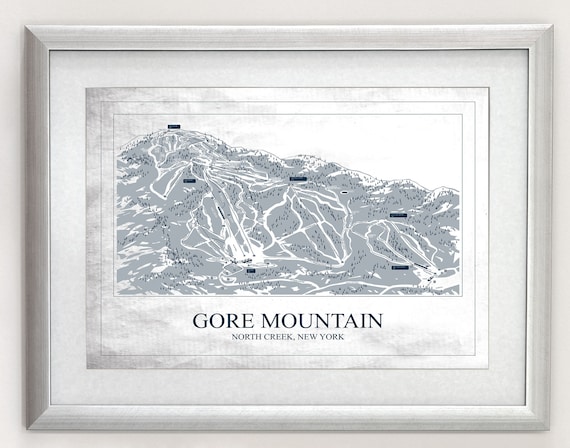 Gore Mountain Hand Drawn Trail Map | Etsy
