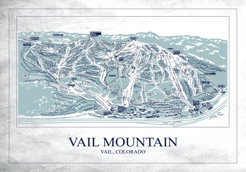 Vail Mountain Hand Drawn Trail Map - Etsy