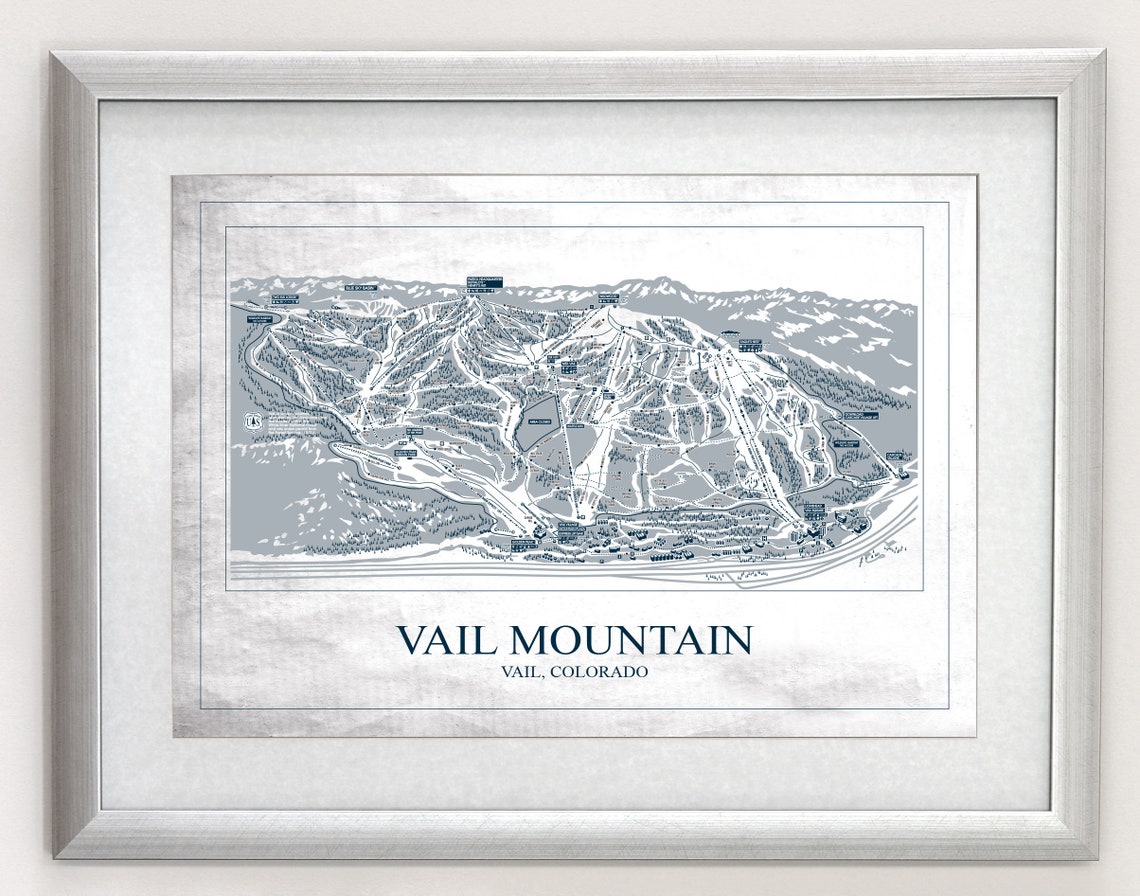 Vail Mountain Hand Drawn Trail Map - Etsy
