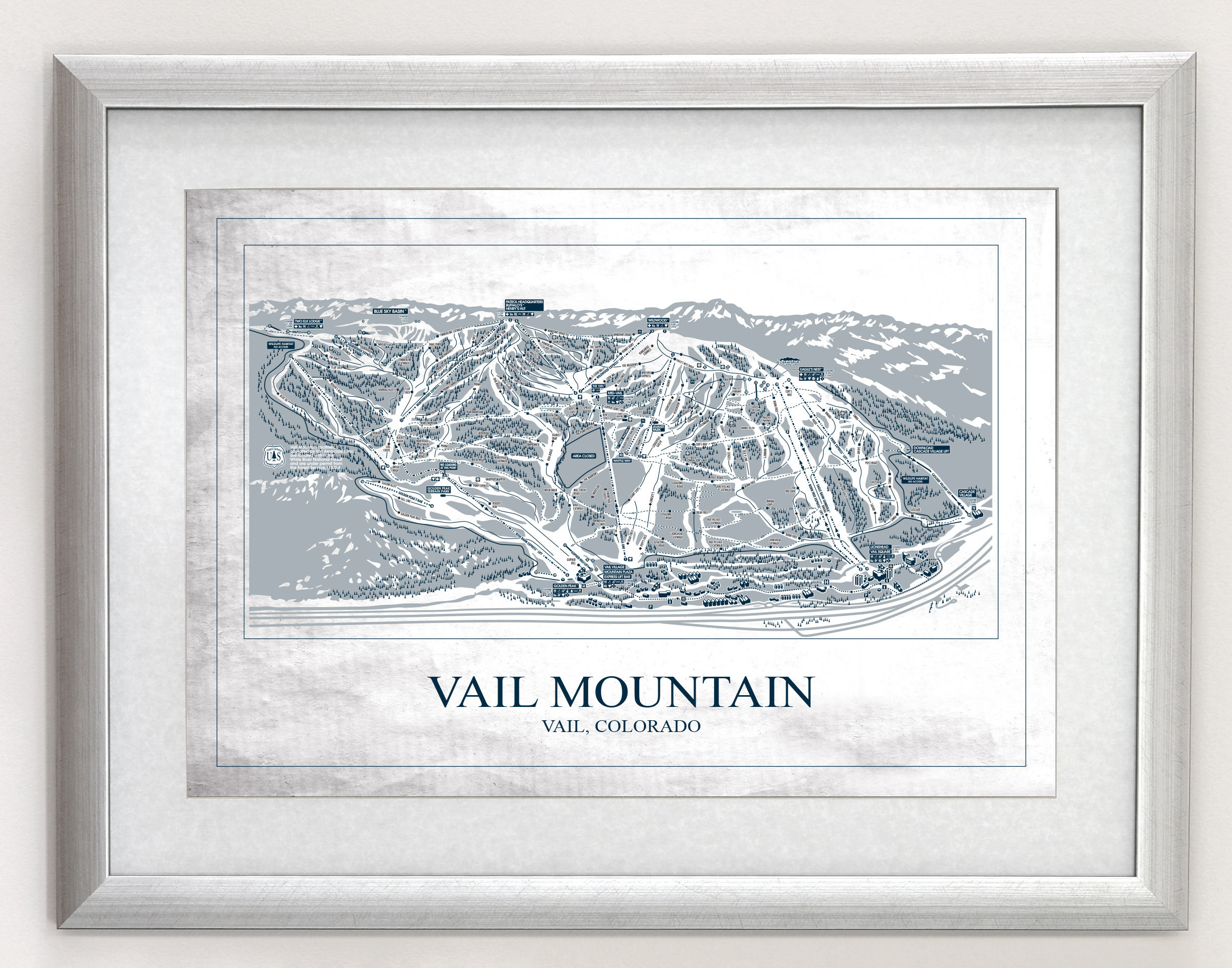 Vail Mountain Hand Drawn Trail Map - Etsy