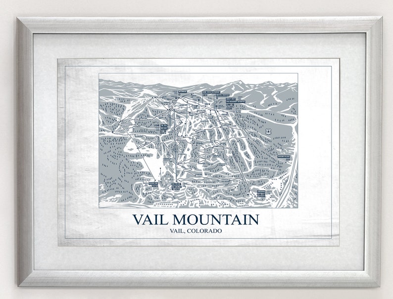 Vail Mountain Hand Drawn Summer Trail Map - Etsy