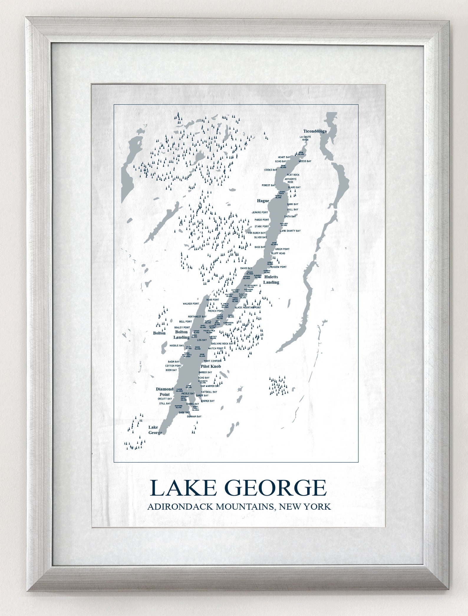 Lake George Hand Drawn Map - Etsy