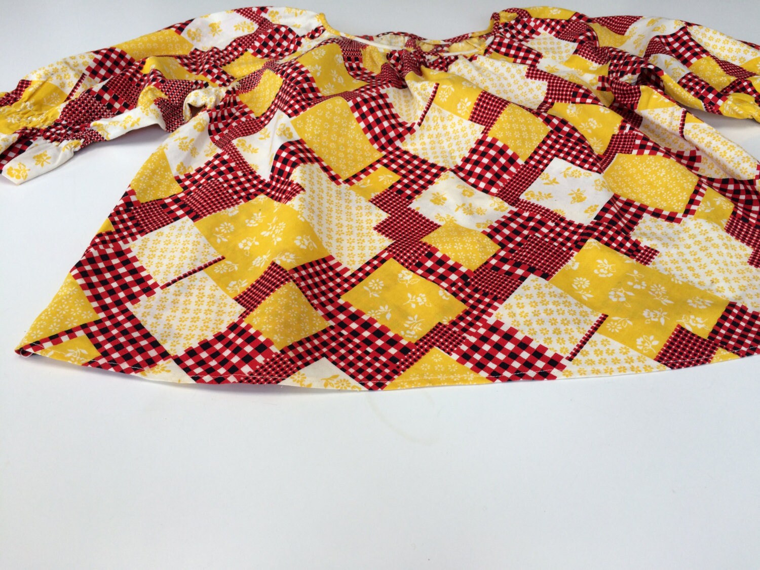 1960's Hippie Patchwork Trapeze Clown Costume Blouse Holly Hobby ...