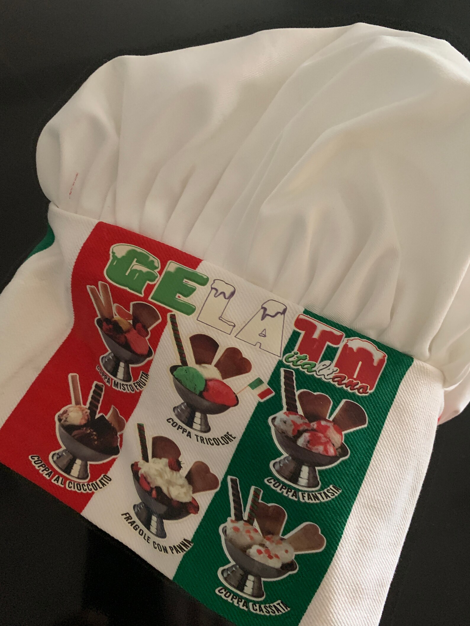 1980's Italiano Gelato Cafeteria Chef Hat Funky Festival Costume Mario ...