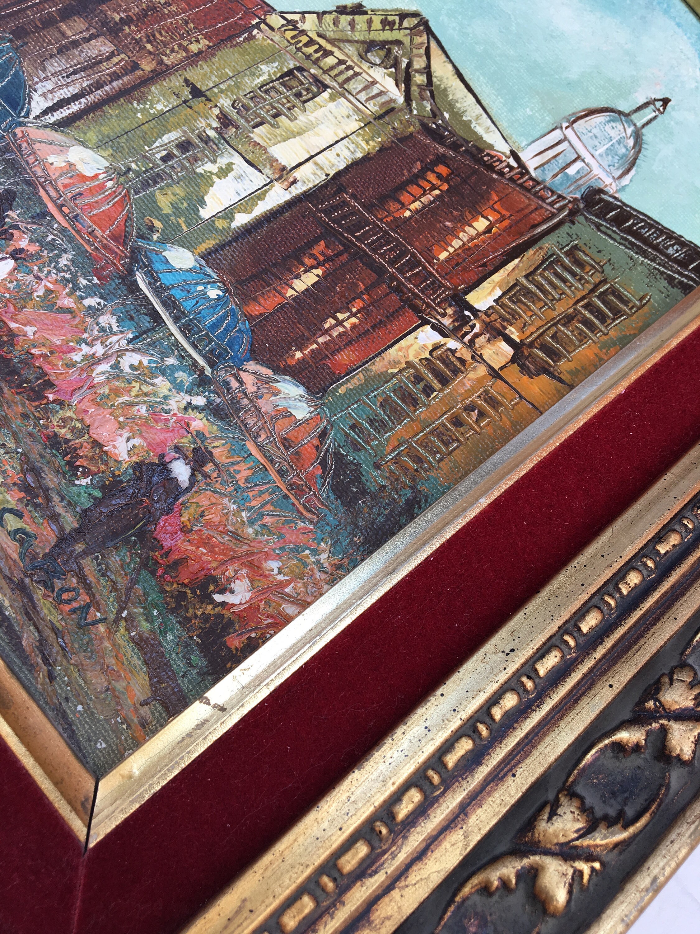 1960's R Caron Oil Street Scene Painting Original Art - Etsy