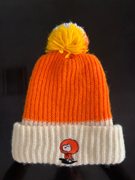 1960's chunky KniT PeaNuTs SNoopY SNoWMoBiLe HaT ski … - Gem
