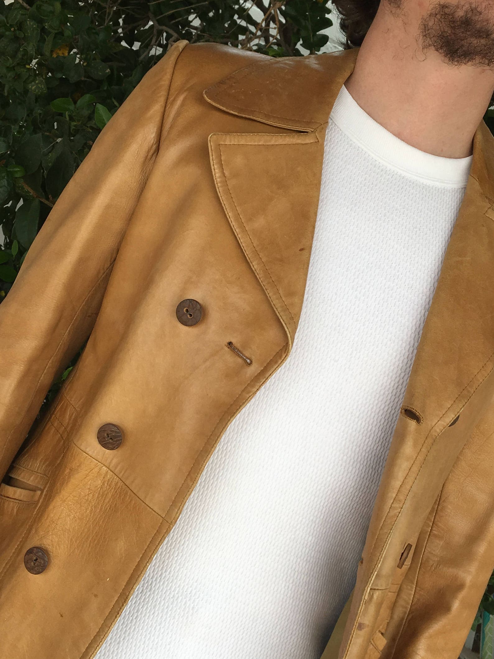 Leather Trench Coat 1960's Gangster Hippie Disco Cortfeil Mod Spy Coat ...