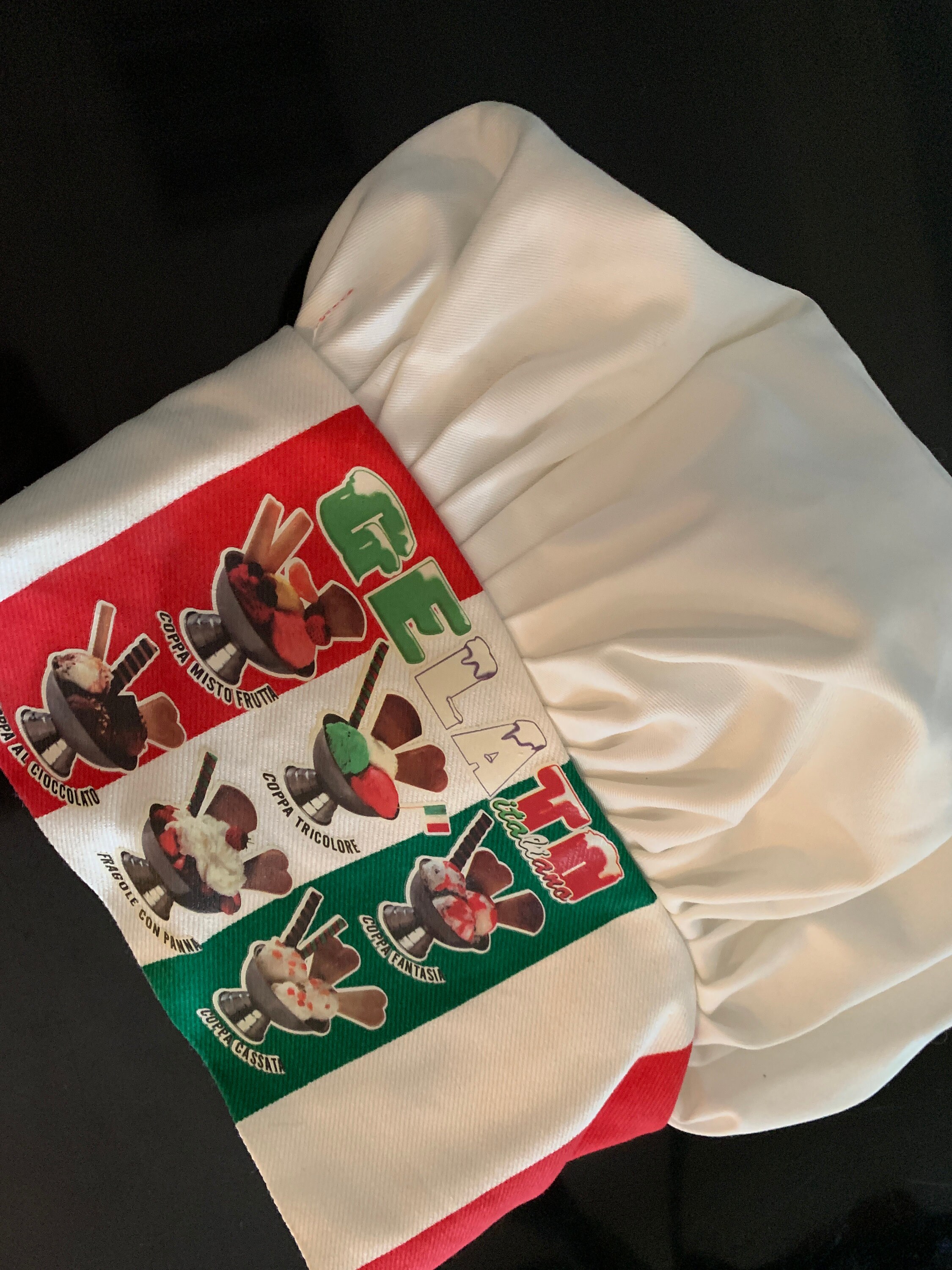 1980's Italiano Gelato Cafeteria Chef Hat Funky Festival Costume Mario ...