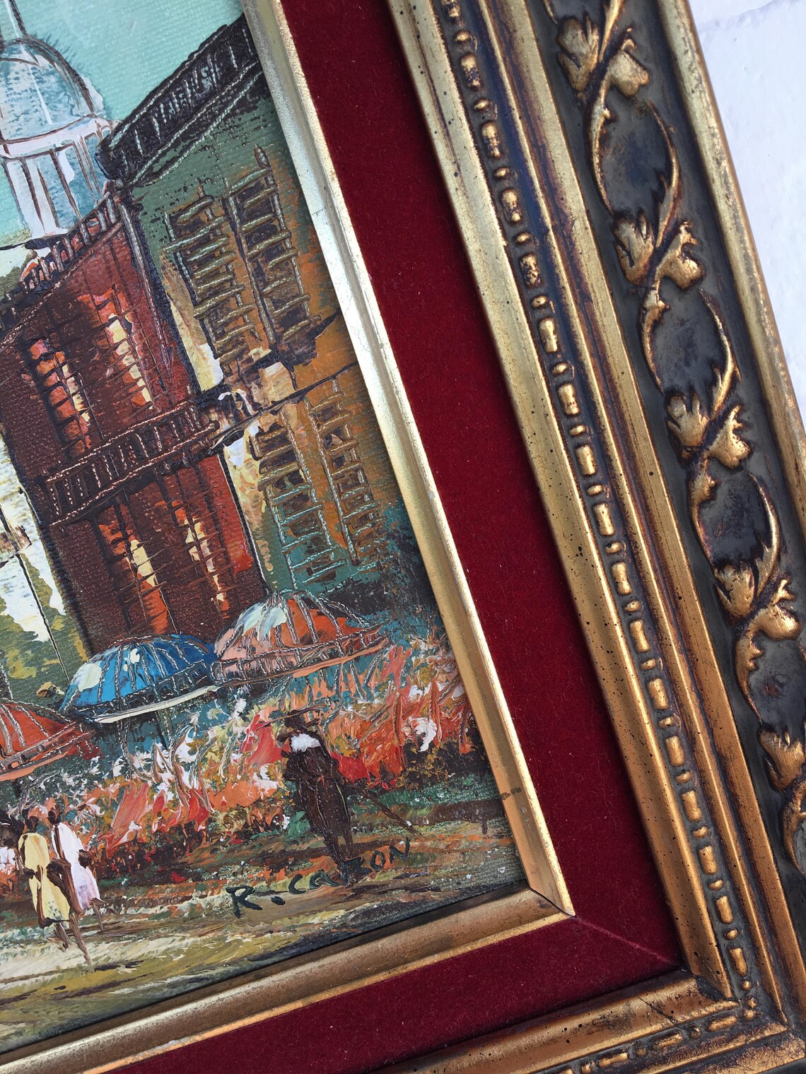 1960's R Caron Oil Street Scene Painting Original Art | Etsy