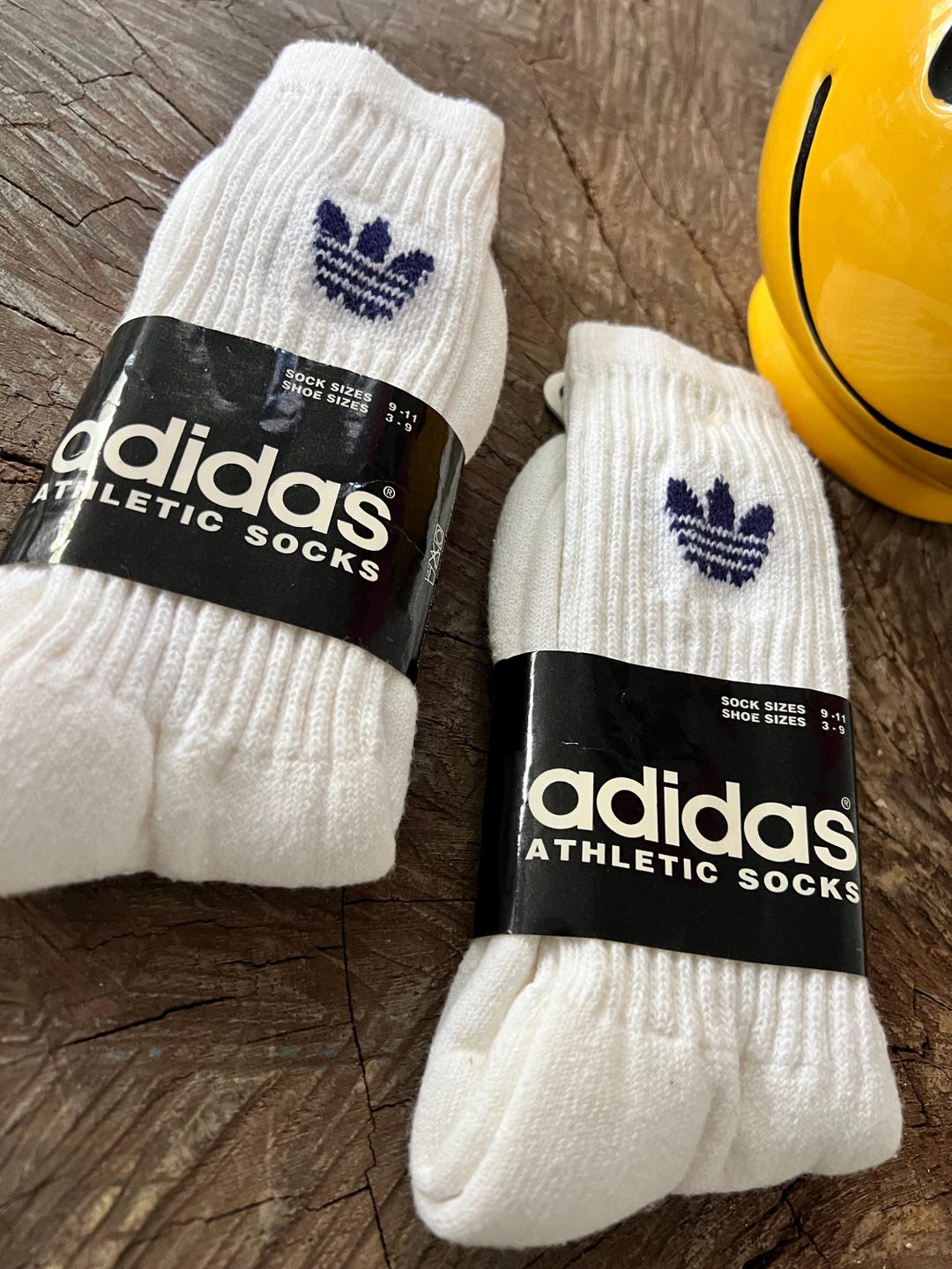 Vintage 80's Adidas Sport Crew Socks Trefoil Logo Athletic Tube Socks ...