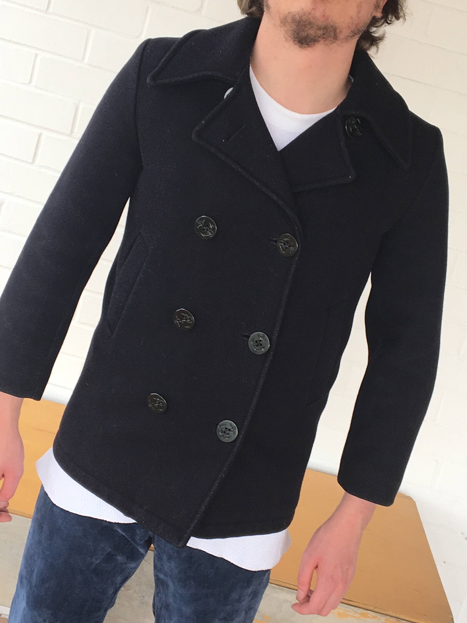1970's U.S. 6 Button 1 Peacoat Sailor 100% Wool Military Navy Coat ...