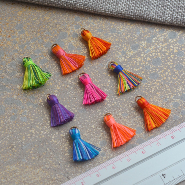 Mini Tassels, Tassels, Tassles, Small Tassels, Multi Colored, Jewelry ...