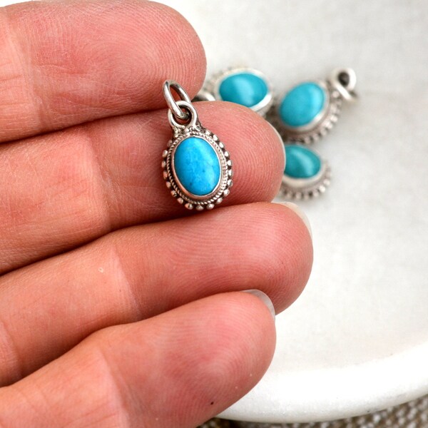 Sterling Silver Turquoise Charms - Etsy