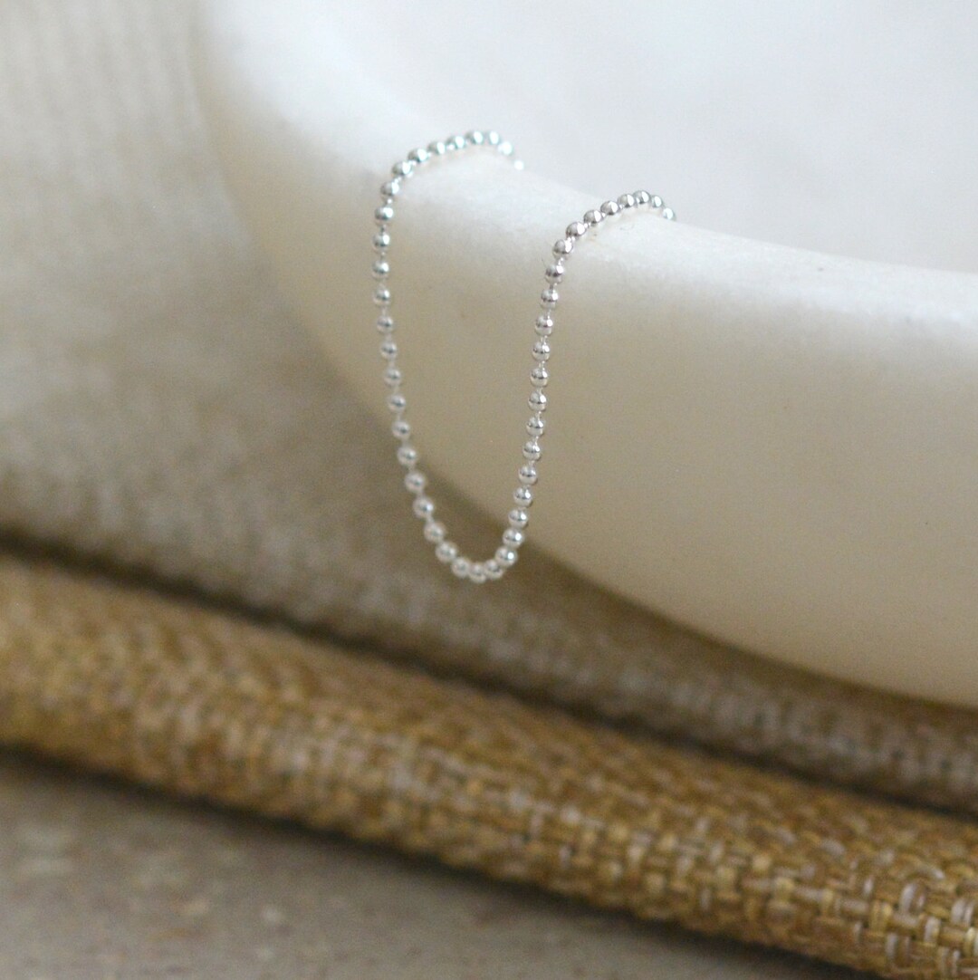 Fine Sterling Silver Small Ball Chain Necklace Small Ball - Etsy