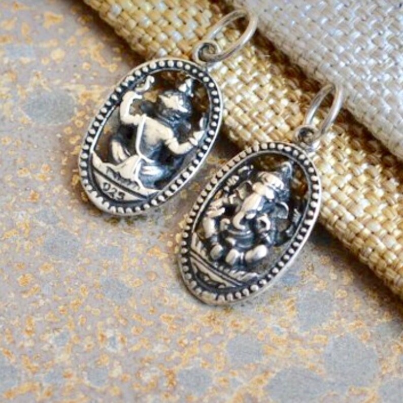 Silver Ganesh Pendant Sterling Silver Ganesha Pendant - Etsy