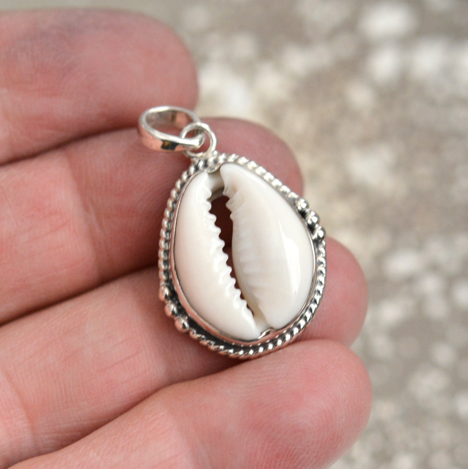 Sterling Silver Cowrie Shell Pendant Cowry Shell Pendant - Etsy