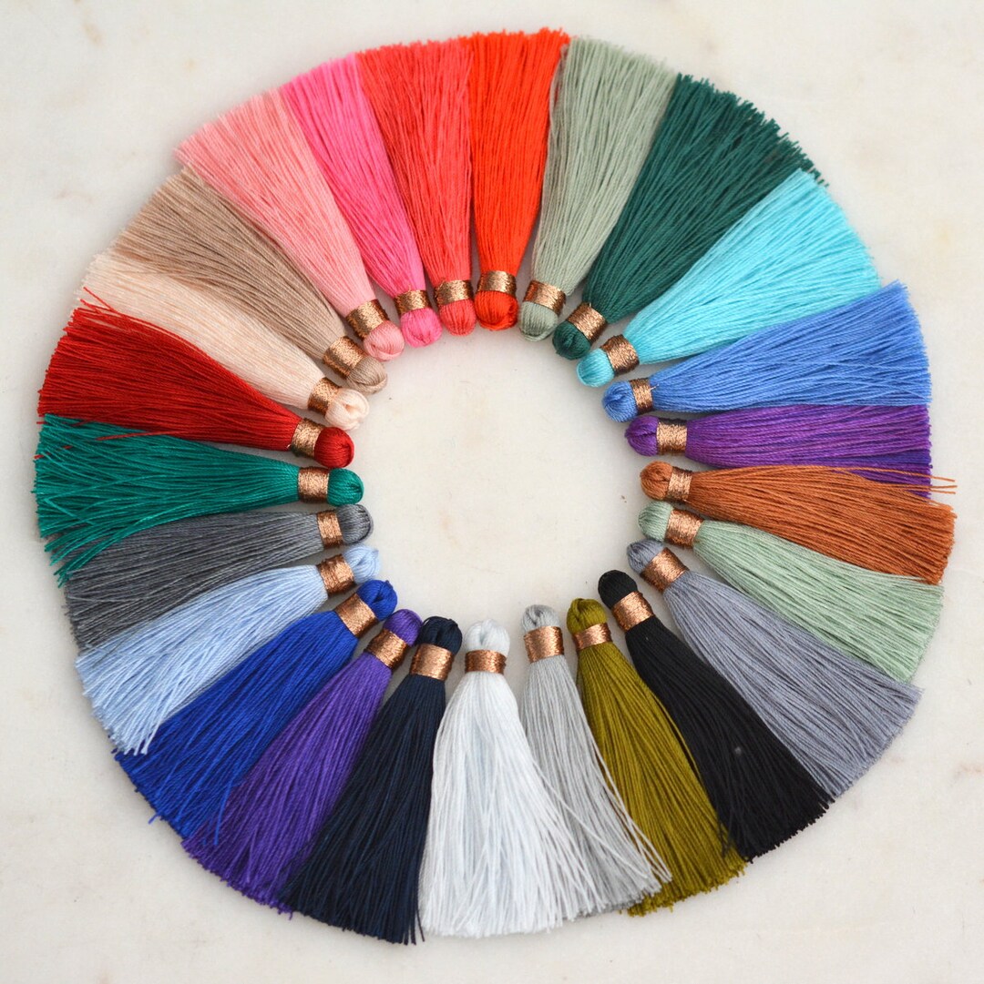 12 - 2 Inch Long Tassels, Silky Tassels, Jewelry Tassels, Craft Tassels ...
