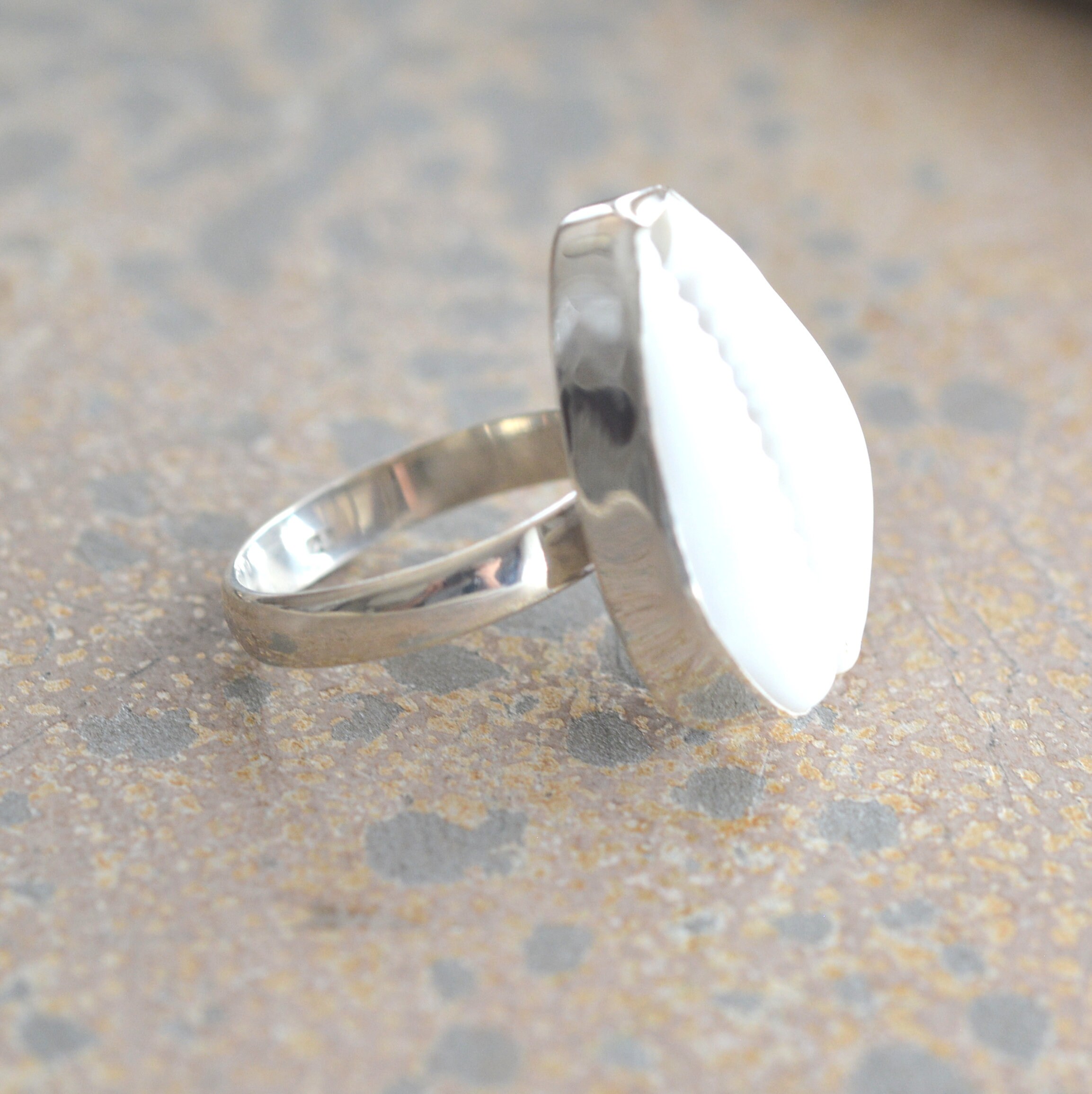 White Cowrie Shell Ring Cowry Shell Ring Beach Shell Ring | Etsy