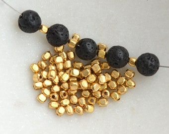 200 Diamond Cut Faceted Gold Color Beads Gold Faceted Beads - Etsy