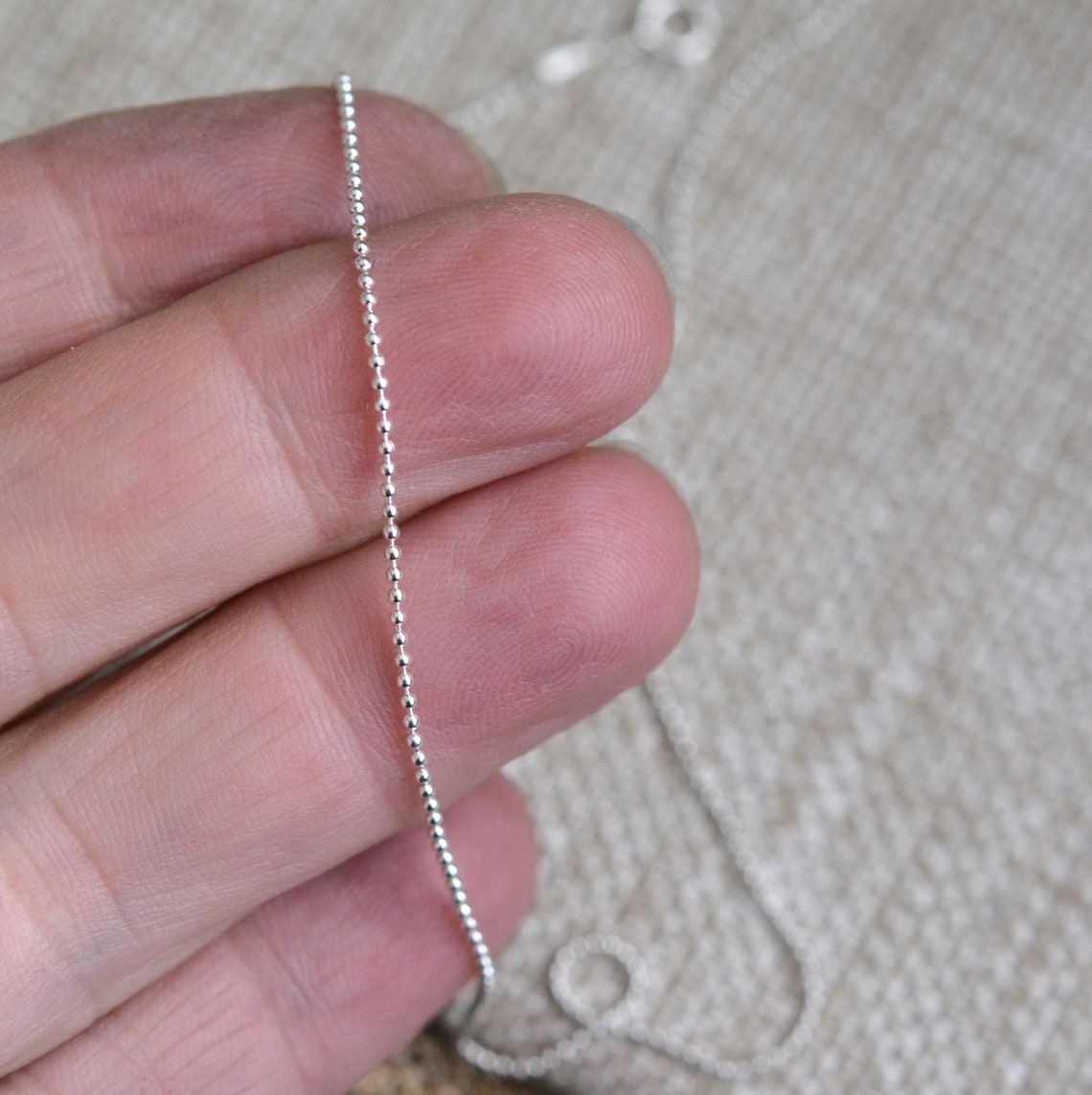 Fine Sterling Silver Small Ball Chain Necklace Small Ball | Etsy