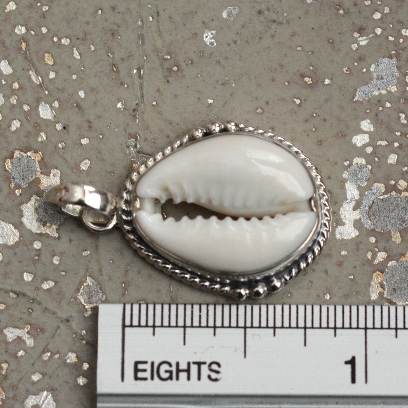 Sterling Silver Cowrie Shell Pendant Cowry Shell Pendant Etsy