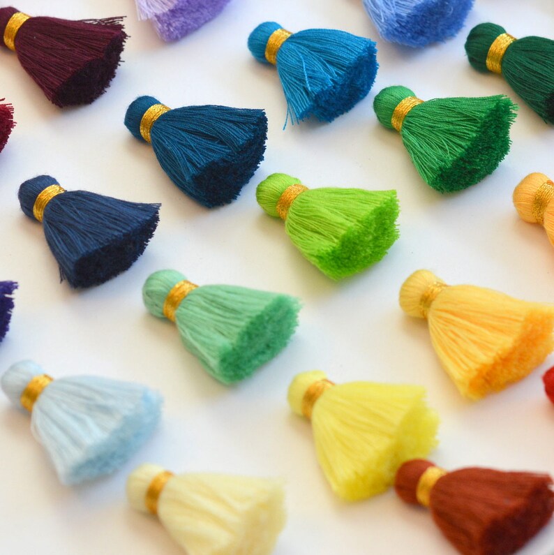 Gold Mini Tassels Small Tassels Gold Binding Large Tassels - Etsy